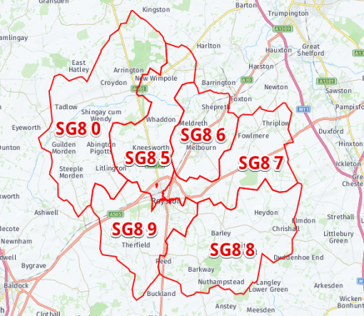 SG8 postcode districts local delivery - Cambridge Wine Royston ...